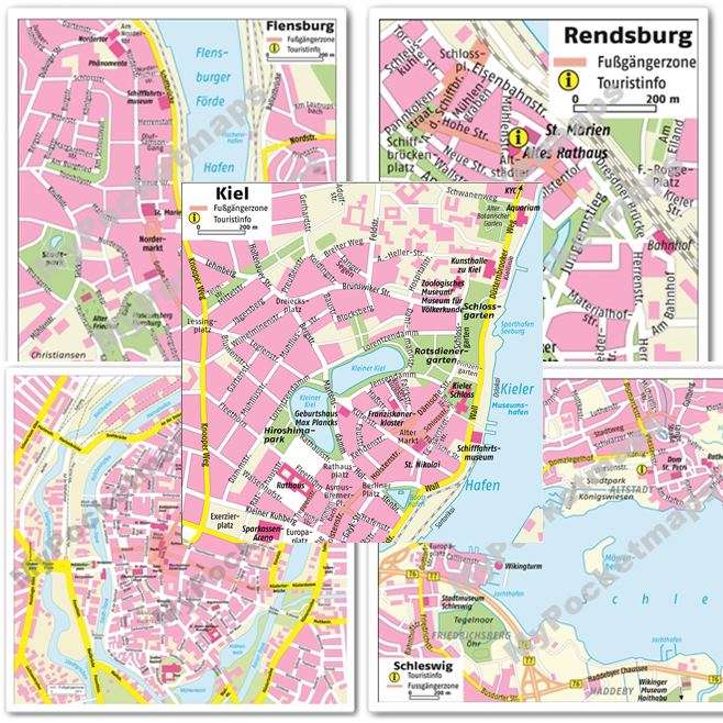 Flensburg, Kiel, Lübeck, Rendsburg, Schleswig - Stadtpläne | MyPocketmaps