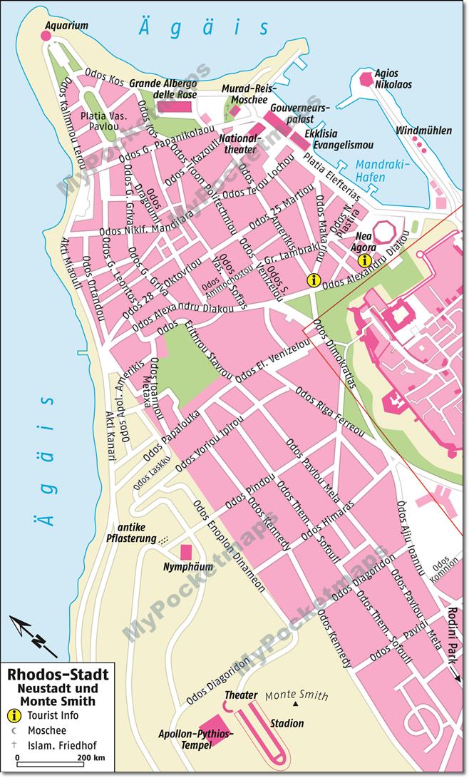 Stadtpläne und Grundrisse wichtiger Sehenswürdigkeiten auf der Insel ...